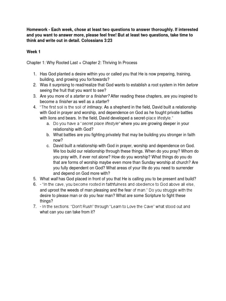 Rooted by Banning Liebscher - Questions | PDF | Forgiveness | Prayer