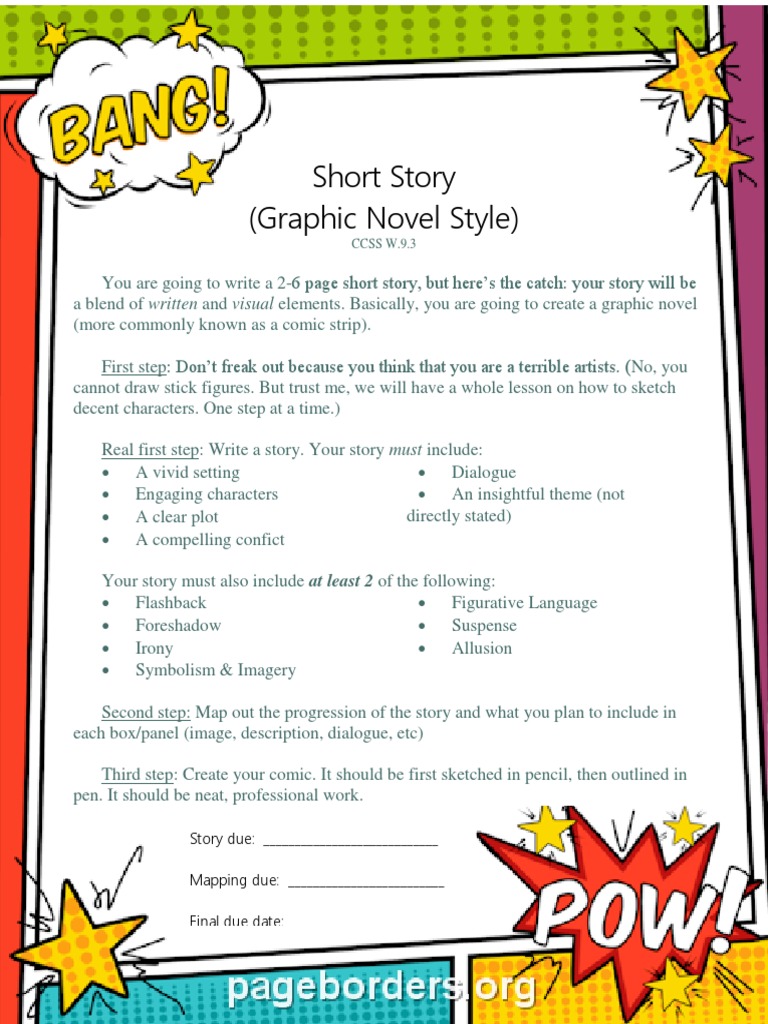 Graphic Novel Short Story Assignment | PDF | Games & Activities | Art
