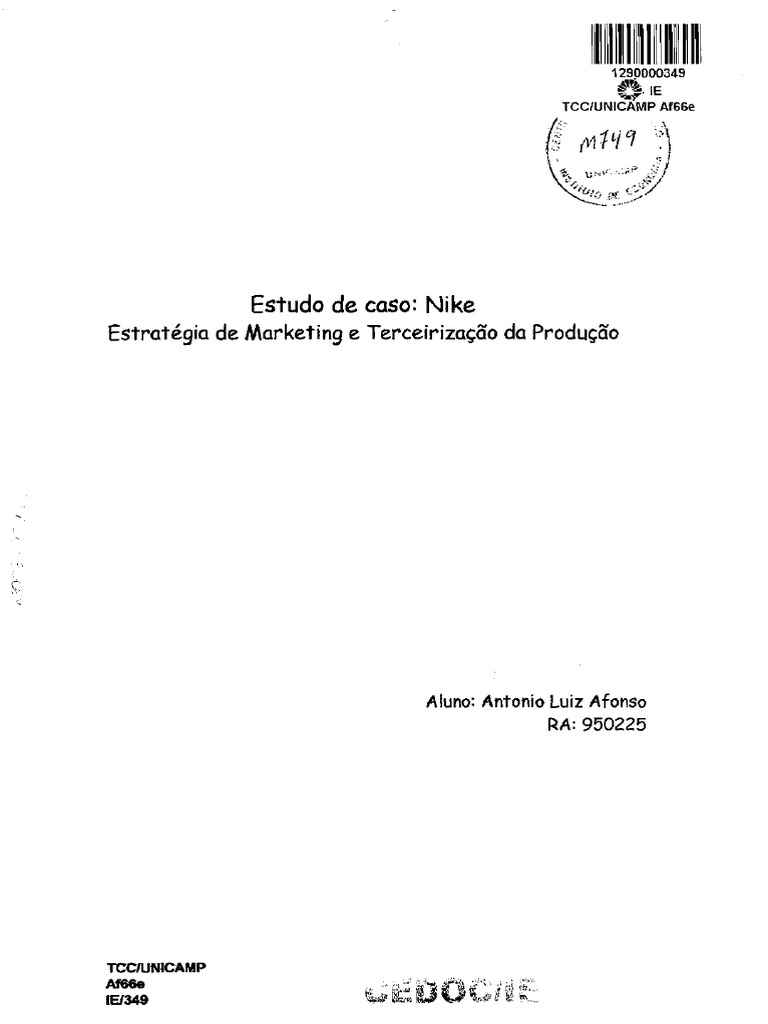 TCC Estudo de Cso Nike PDF | PDF