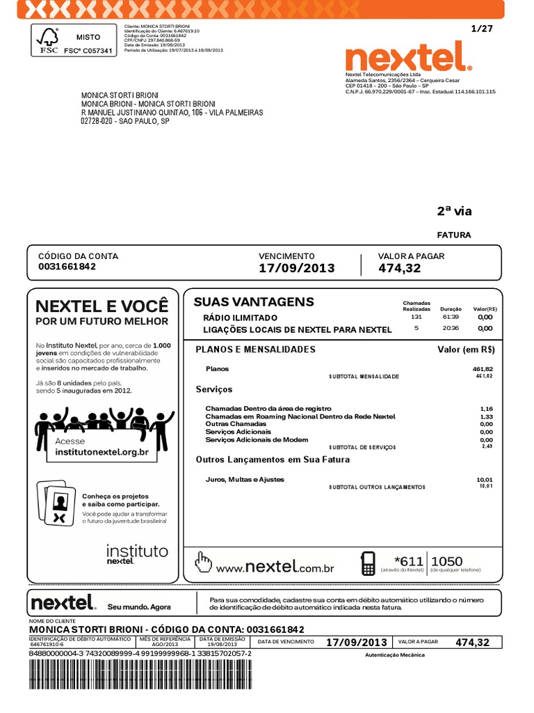 Fatura.pdf | Conta de Transação | Brasil