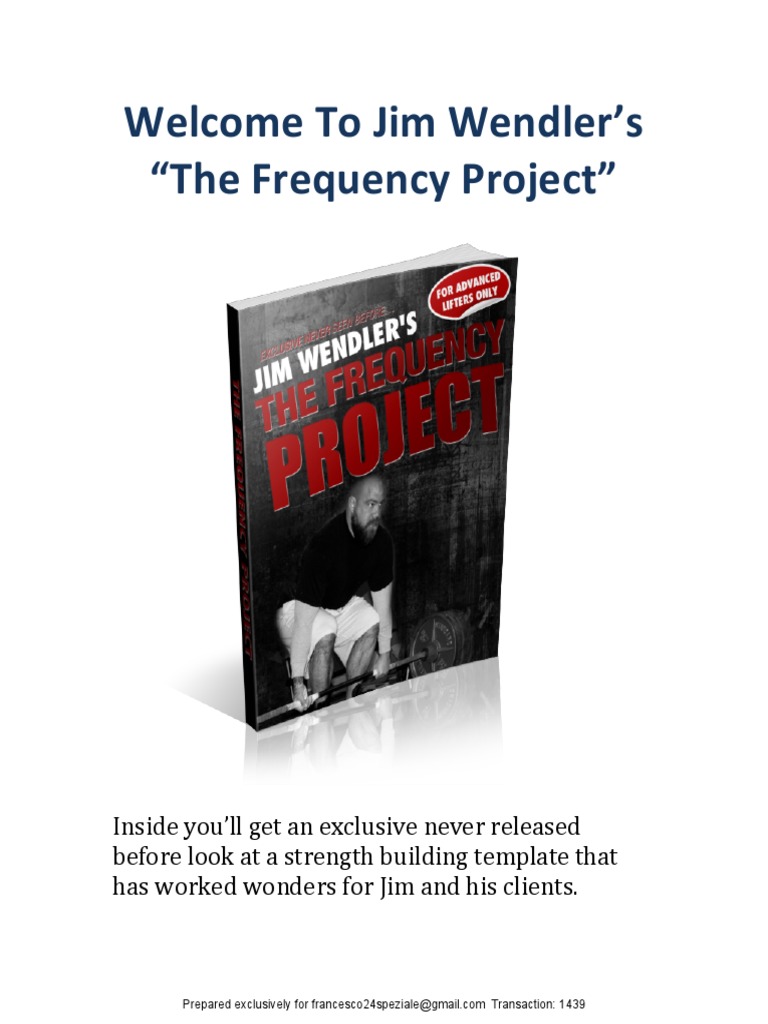 Welcome To Jim Wendler's "The Frequency Project" | PDF | Hobbies | Self ...