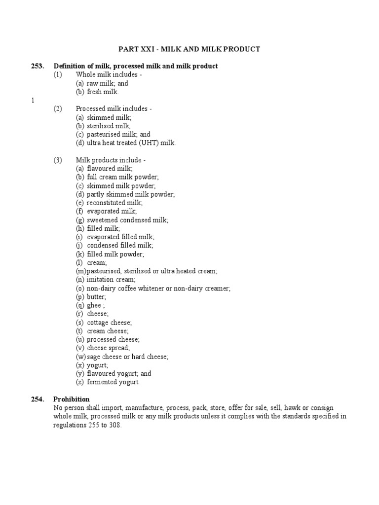 Milk and Milk Products | PDF | Cream | Yogurt