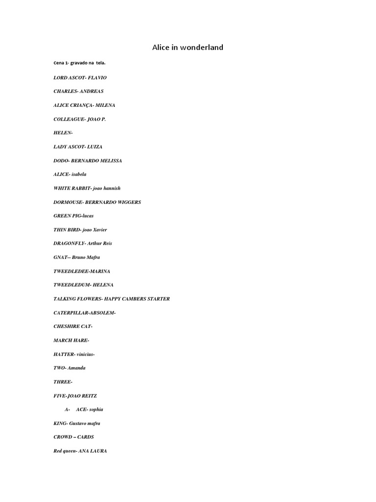 Alice in The Wonderland | PDF | Literature Featuring Anthropomorphic ...