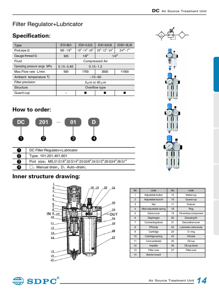 Specification: Filter Regulator+Lubricator | PDF | Valve | Chemical ...