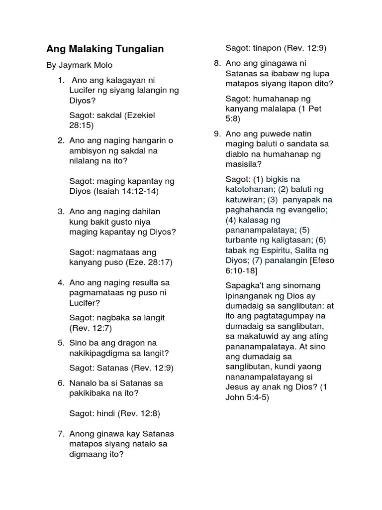 Ang Malaking Tungalian | PDF