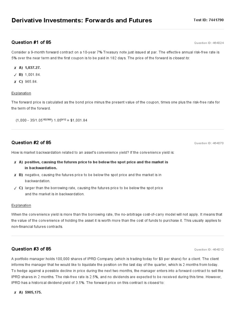 01 Derivative Investments - Forwards and Futures | PDF | Futures ...
