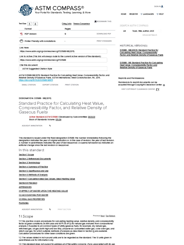 ASTM Compass | PDF | Gases | Density
