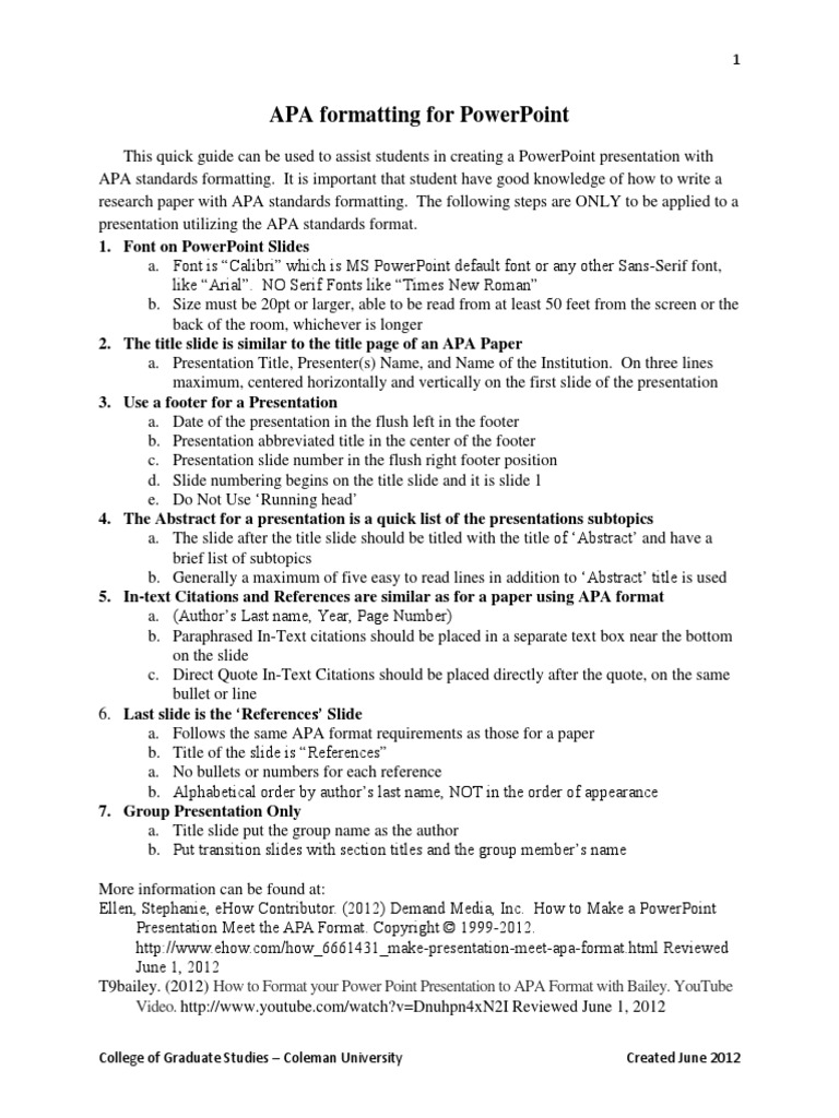 APA Template Format For Presentations | PDF | Typefaces | Microsoft ...