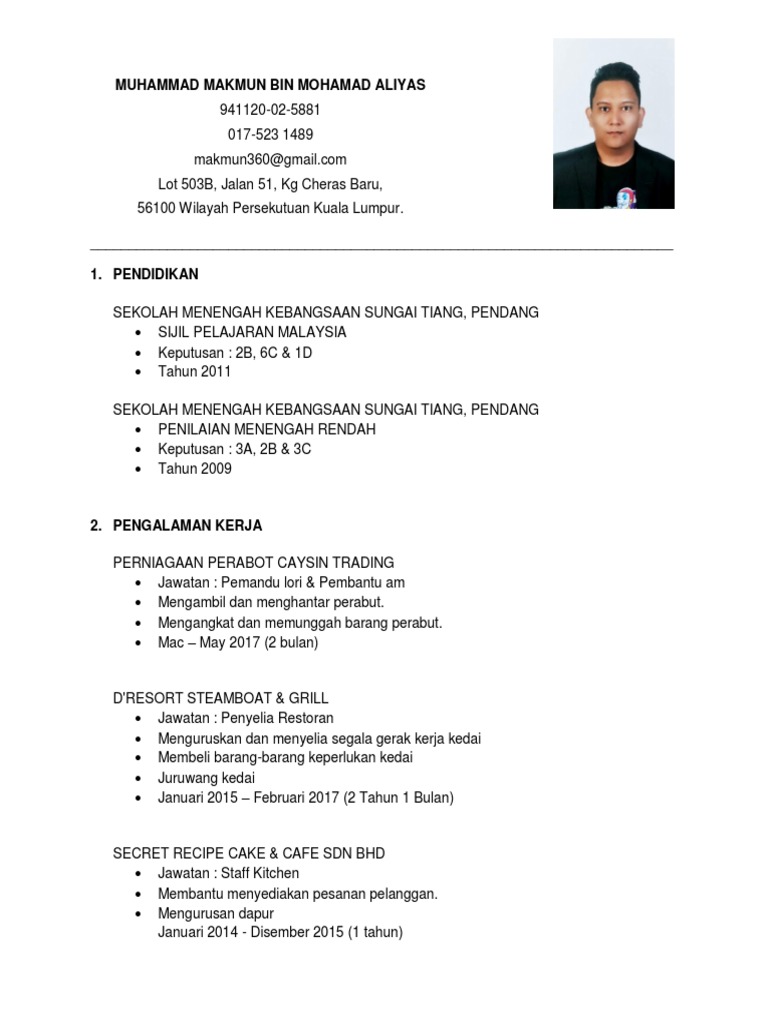 Contoh Resume Bahasa Malaysia Lengkap | PDF