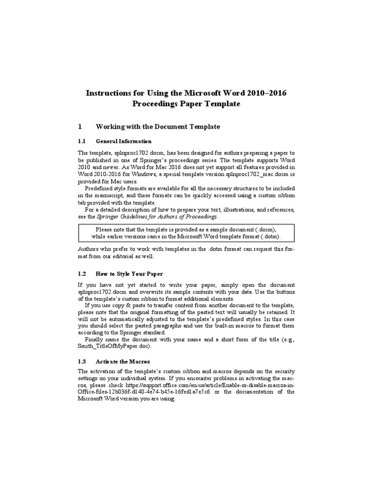 SPLNPROC Word 2010-2016 Technical Instructions | PDF | Microsoft Word ...