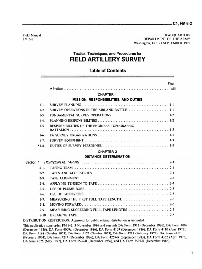 Field Artillery Survey Manual Update | PDF | Surveying | Staff Sergeant