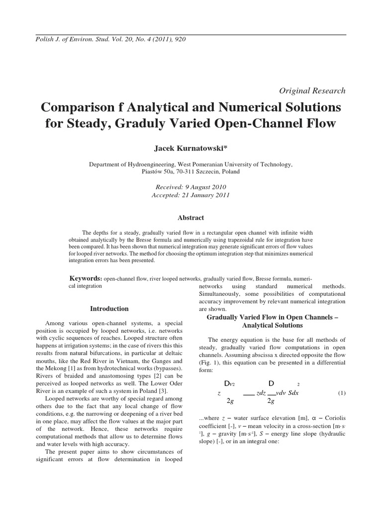 Gradually Varied Flow | PDF | Integral | Numerical Analysis