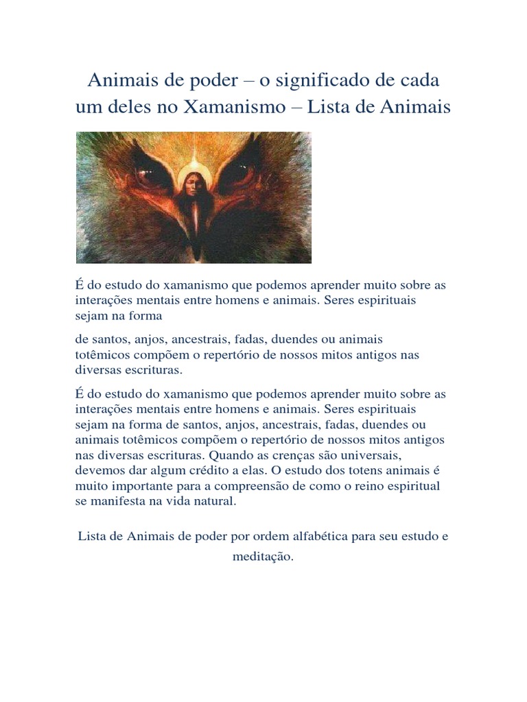 Animais de Poder | PDF | Sabedoria | Amor