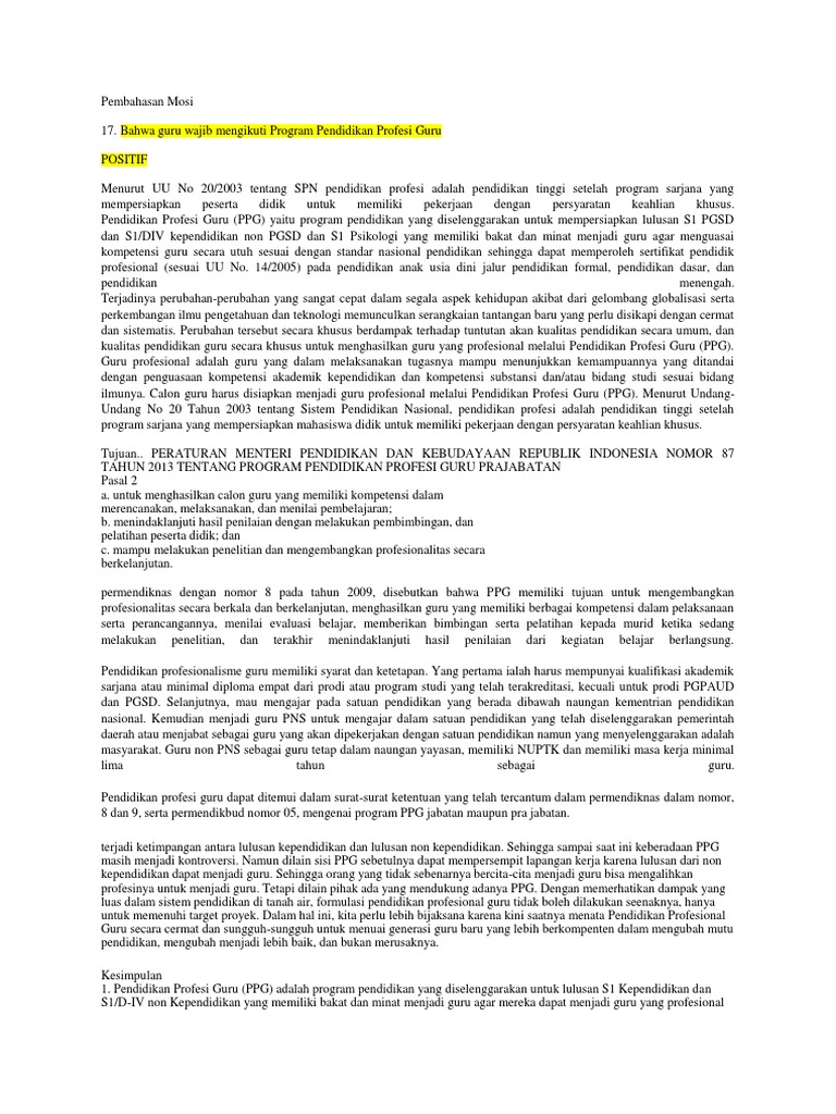 Pembahasan Mosi PRP | PDF