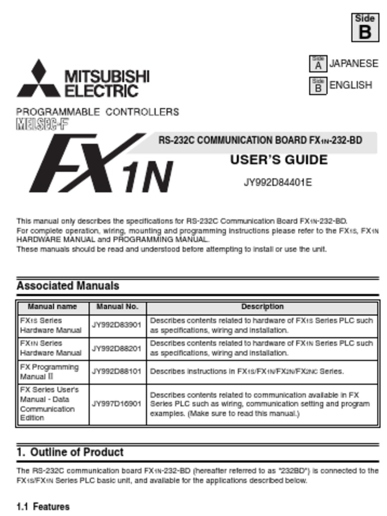 Fx1n 232 BD Userguide Jy992d84401 e | PDF | Electrical Connector ...
