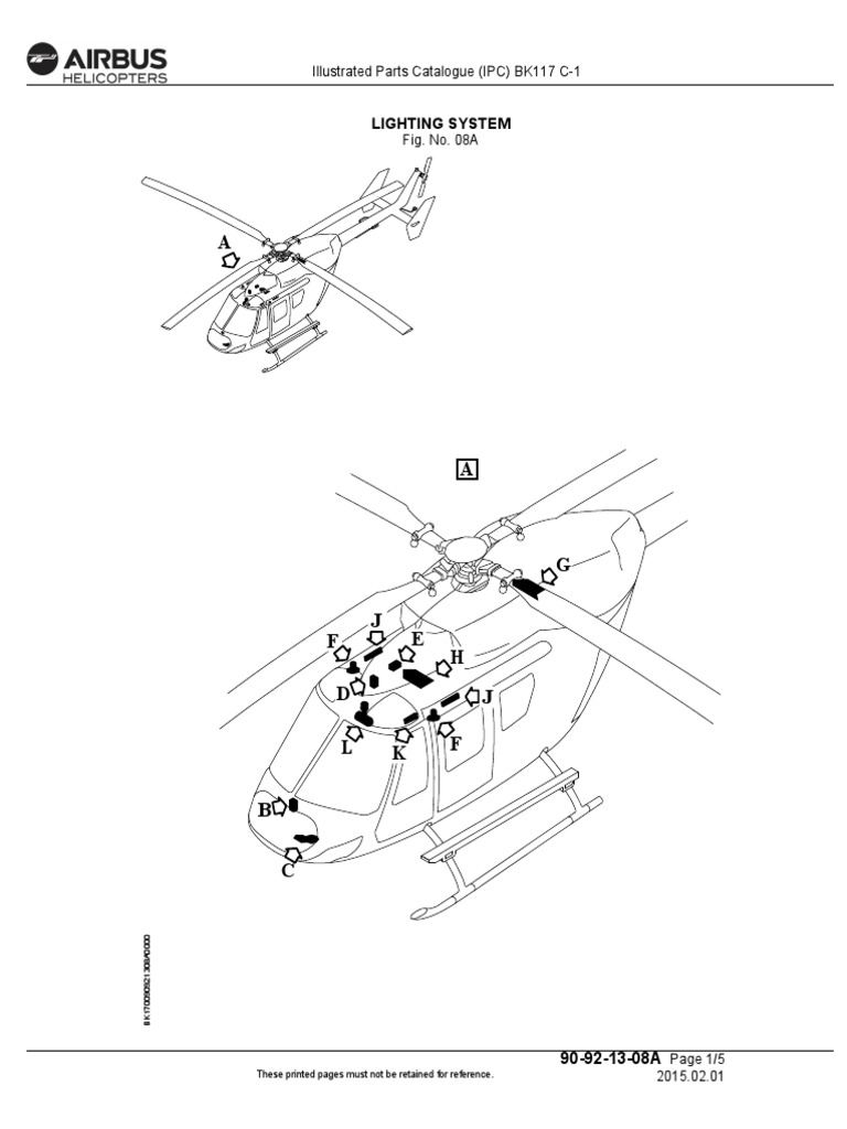 BK117 C-1 Lighting System Parts Guide | PDF | Screw | Glass Applications