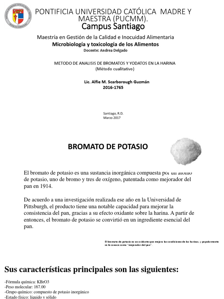 Metodos Analisis Bromato de Potasio | PDF | Panes | Potasio