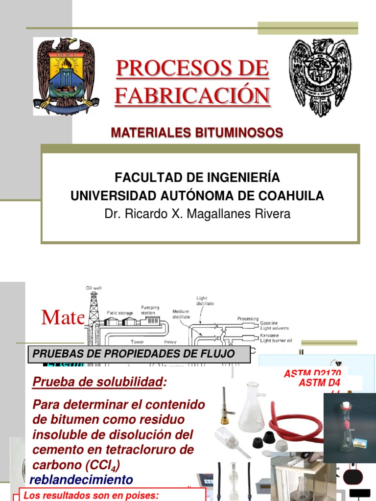 Procesos: Materiales Bituminosos | PDF | Solvente | Cemento