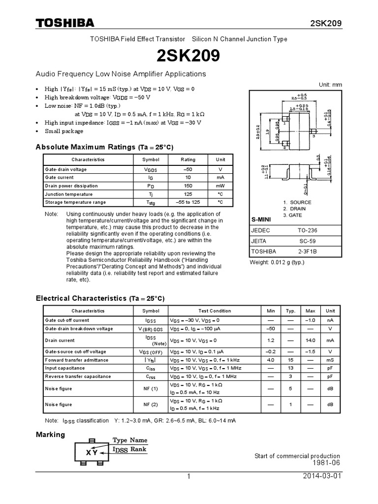 2SK209_datasheet_en_20140301 | Field Effect Transistor | Reliability ...