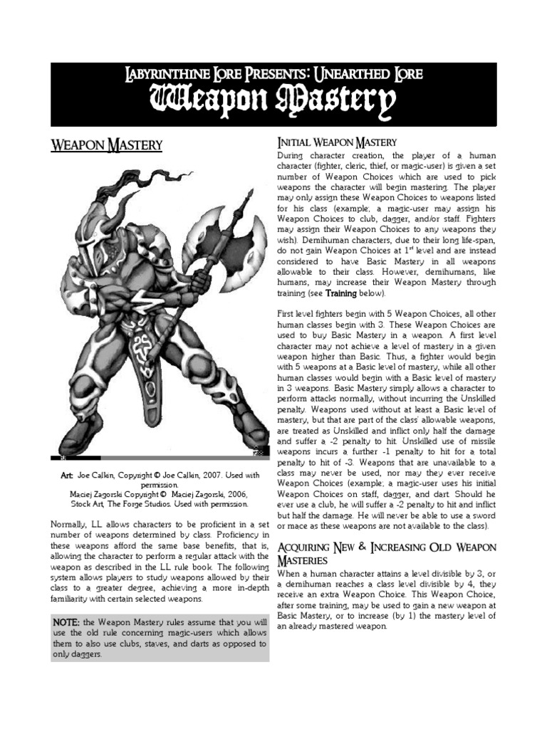 Ll Weapon Mastery Pdf Fighter Aircraft Role Playing Games
