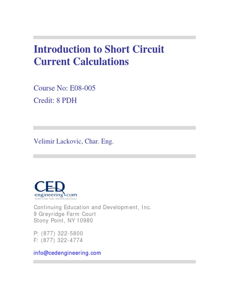 Introduction To Short Circuit Current Calculations | PDF | Matrix ...