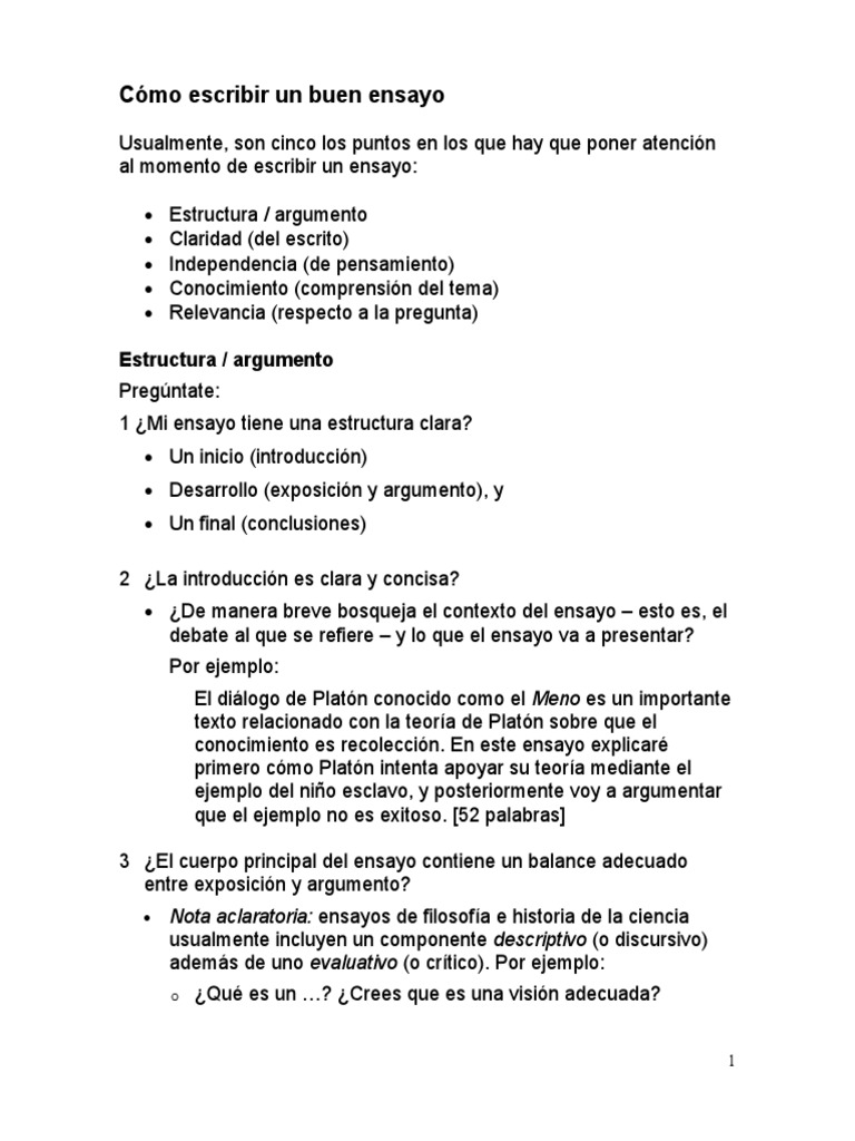 Cinco elementos clave para escribir un ensayo académico efectivo | PDF ...