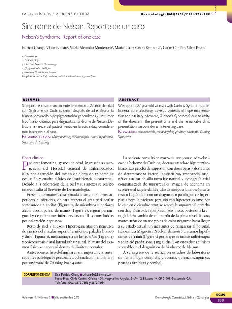 Reporte de un caso de Síndrome de Nelson caracterizado por ...