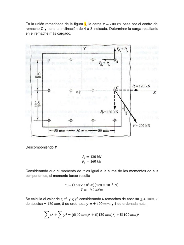 Ejemplo. - Uniones Con Remaches | PDF | Física | Mecánica