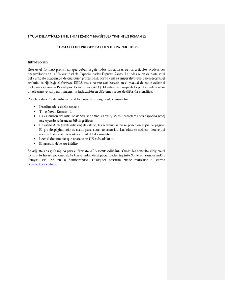 Modelo Paper Grado UEES 2014 290114 PDF | PDF