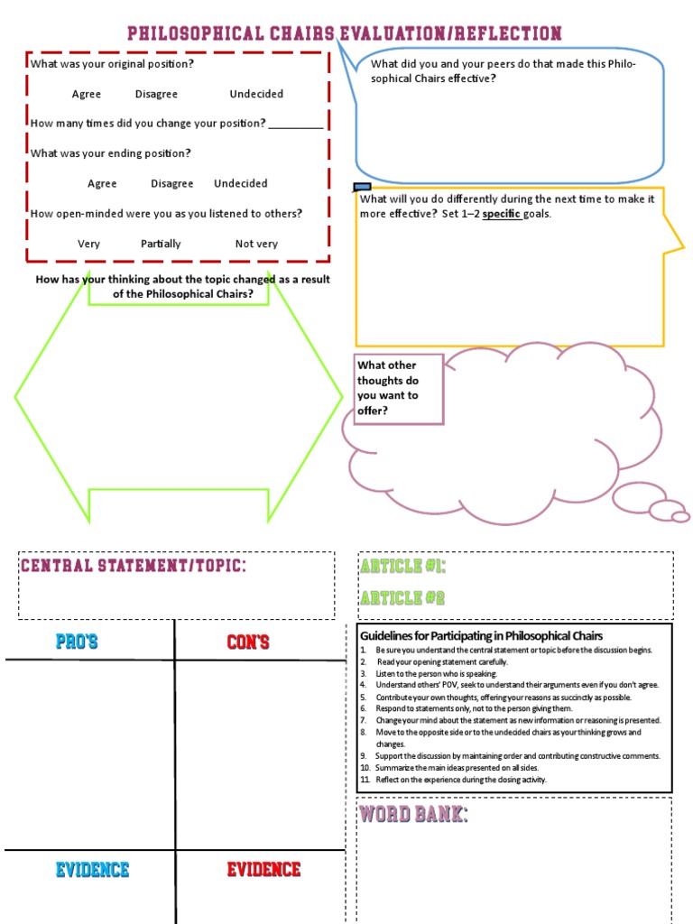 Philosophical Chairs Handout | PDF | Thought | Emergence