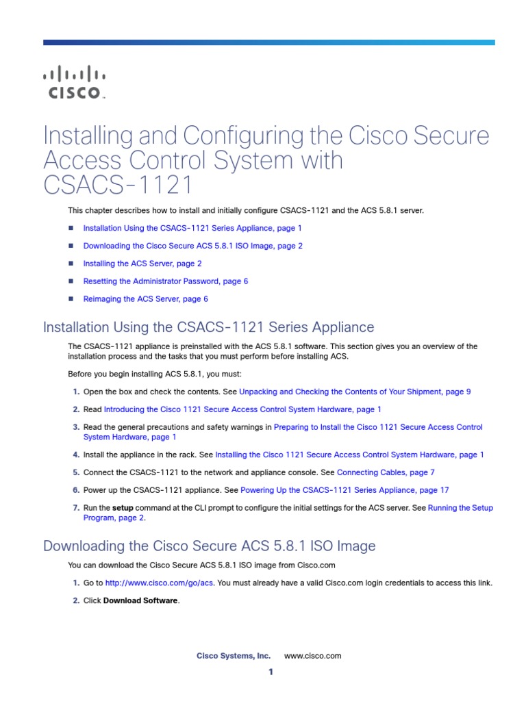 Installation Guide For Cisco ACS | PDF | I Pv6 | Command Line Interface