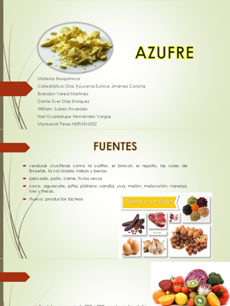 AZUFRE | PDF | Cisteína | Metabolismo