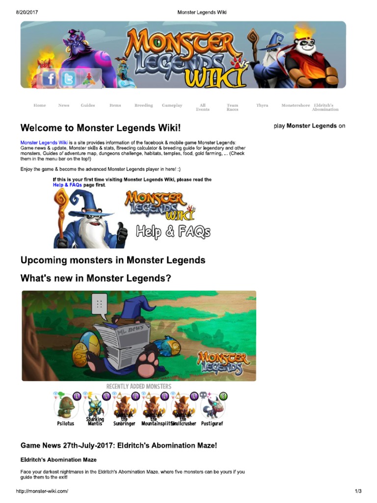 Monster Legends Wiki | PDF