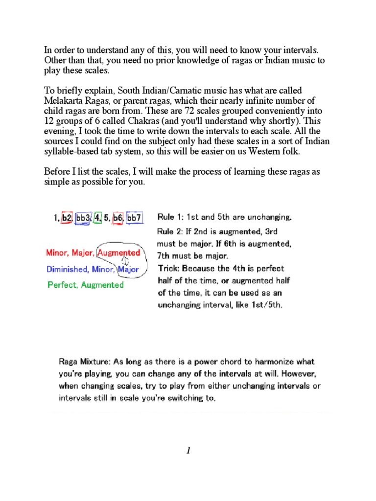 72 Melakarta Scales | PDF | Interval (Music) | Music Theory
