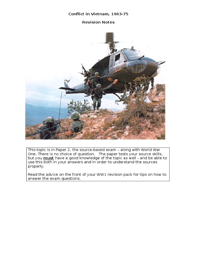 Vietnam Revision Booklet | PDF | Vietnam War | Viet Cong