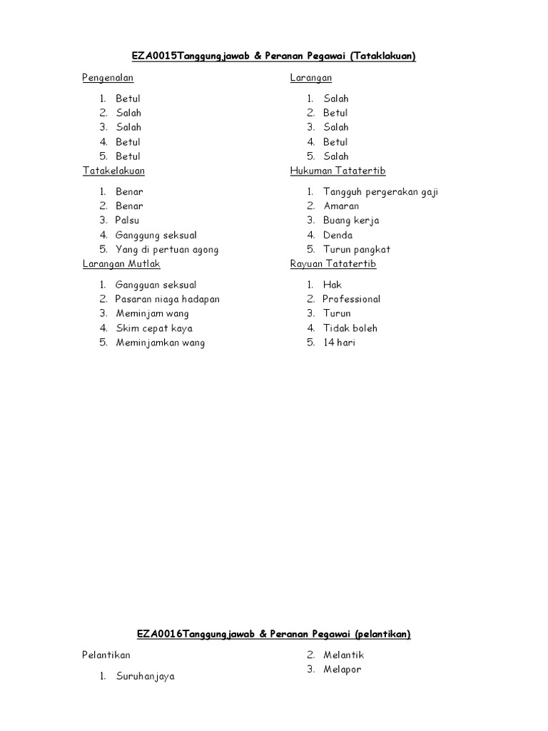 Jawapan Kuiz EPSA | PDF