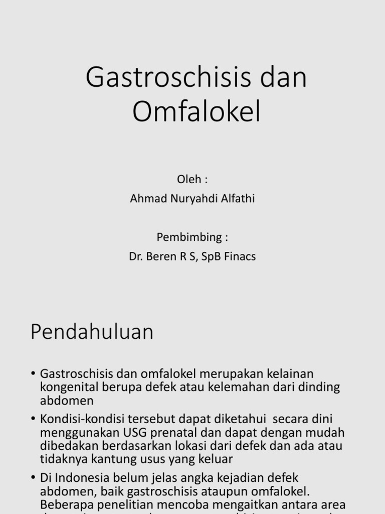 Gastroscisis Dan Omfalokel | PDF