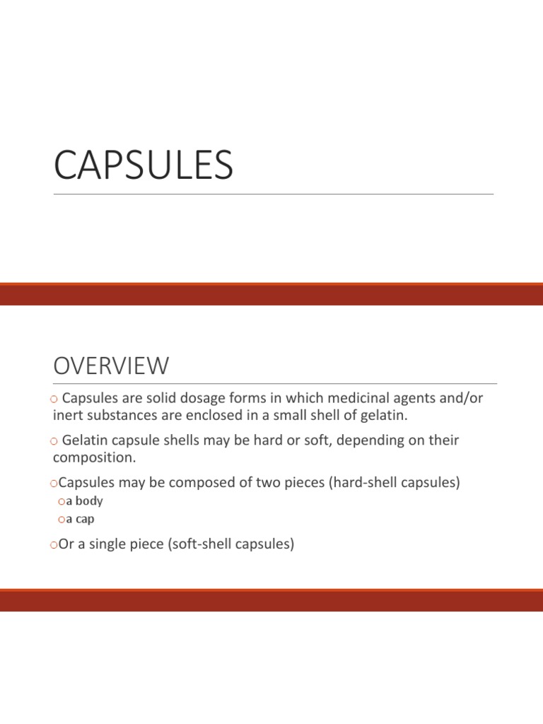 Capsules | PDF | Pharmaceutical Formulation | Tablet (Pharmacy)