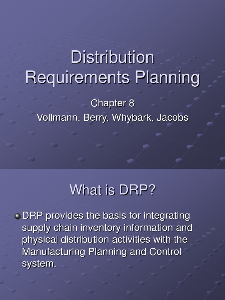 Distribution Requirement Planning | PDF | Inventory | Forecasting