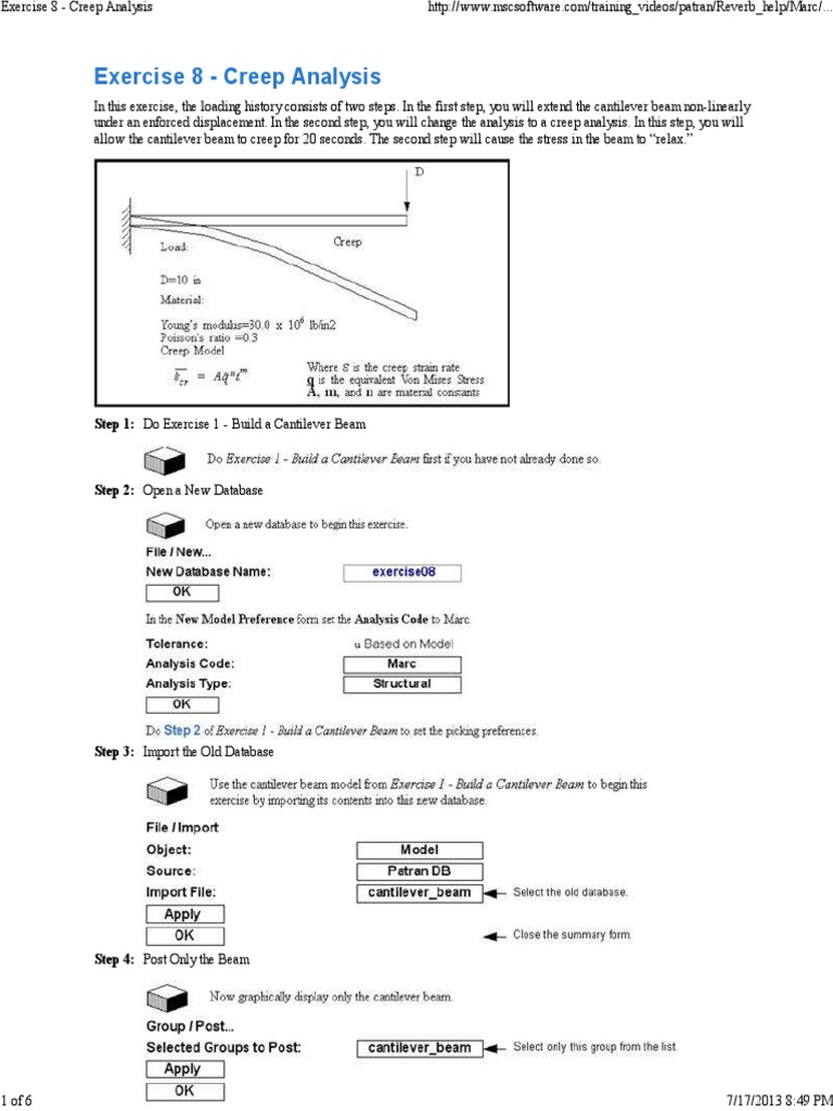Exercise 8 - Creep Analysis | PDF | Creep (Deformation) | Stress ...