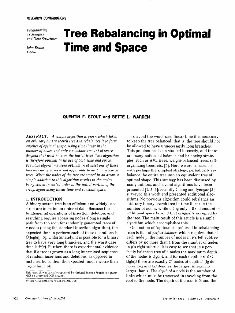 Rebalancing BST | Download Free PDF | Time Complexity | Array Data Structure