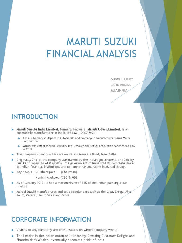 Maruti Suzuki Financial Analysis | PDF | Equity (Finance) | Profit ...