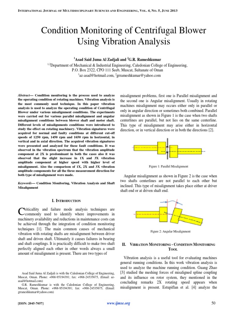 Condition Monitoring of Centrifugal Blower Using Vibration Analysis PDF | PDF | Mechanical ...