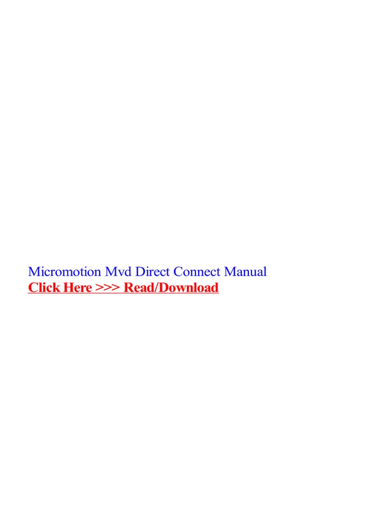 Micromotion MVD Direct Connect Manual | PDF | Flow Measurement | Nature