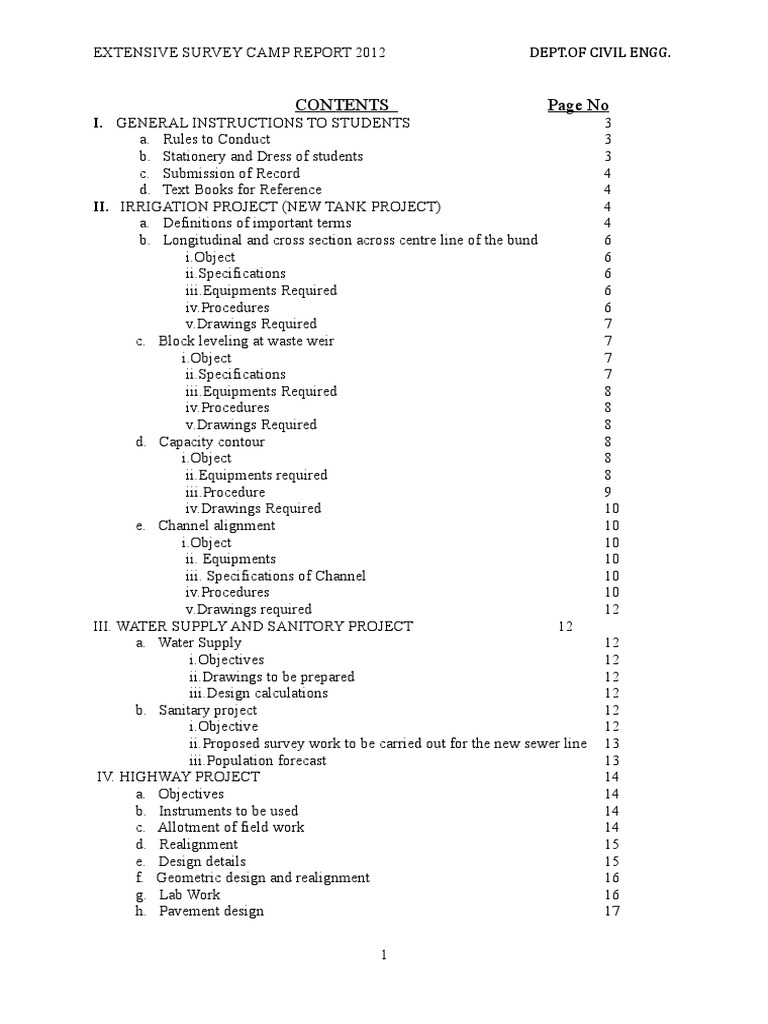 Extensive Survey Camp Manual1 | PDF | Sewage Treatment | Sanitary Sewer