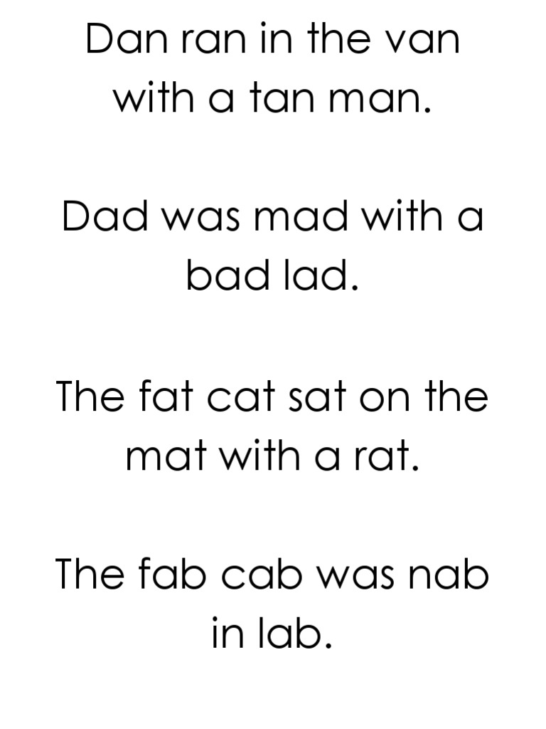 Dan Ran in The Van With A Tan Man. Dad Was Mad With A Bad Lad | PDF