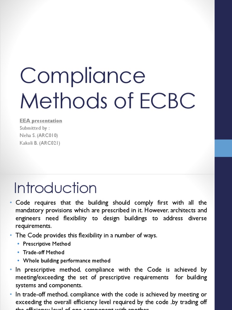 Compliance Methods of ECBC | PDF | Building Insulation | Lighting