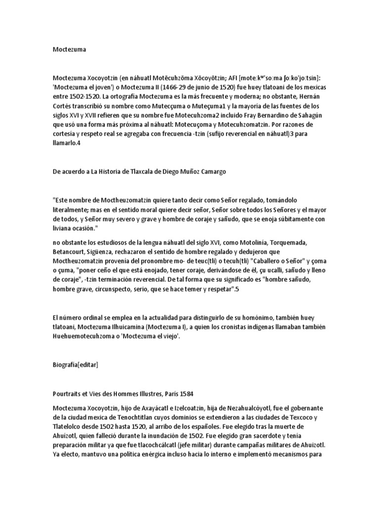 Moctezuma | Descargar gratis PDF | Mesoamérica | azteca