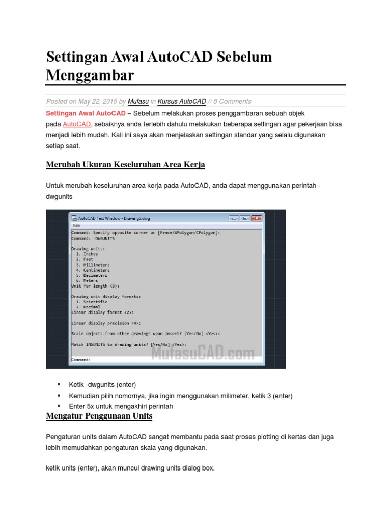 Settingan Awal AutoCAD | PDF | Metode & Bahan Ajar | Komputer