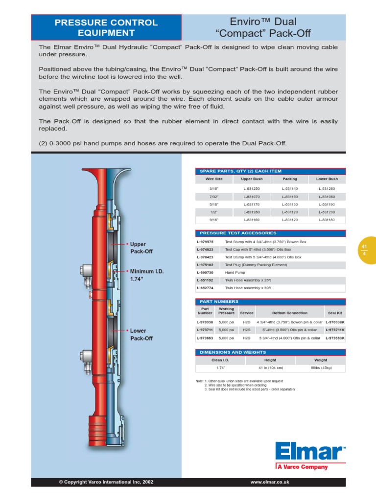 Enviro Dual Compact Pack-Off | PDF | Equipment | Mechanical Engineering